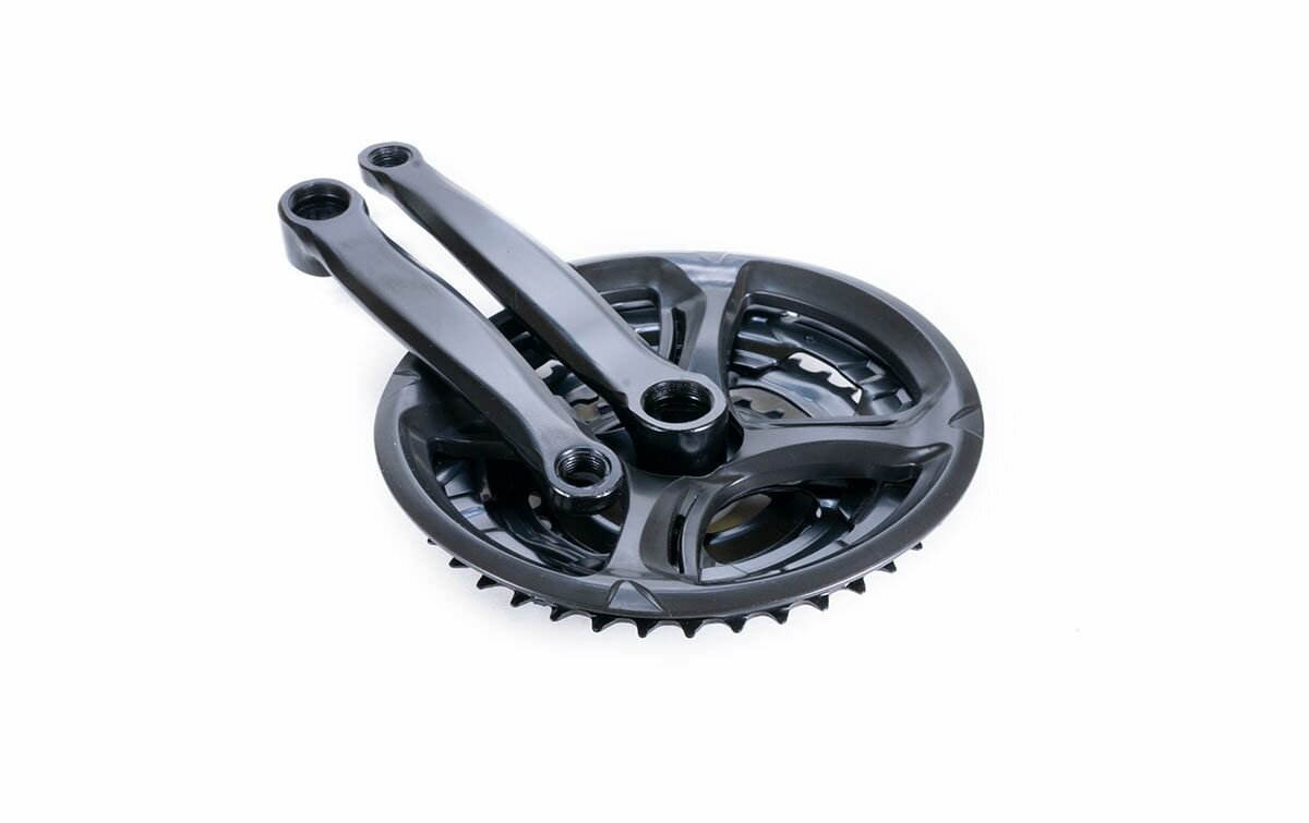 Шатуны-система TRIX, 3 скорости, сталь с защитой; шатуны 170мм, сталь/пластик, резьба 9/16", под квадрат, черные