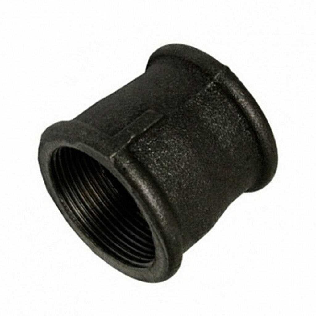 Муфта резьбовая 3/4 дюйма STI DN 20 чугун черная для водопровода