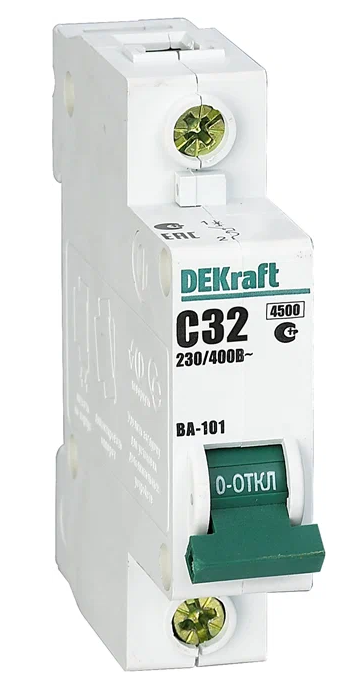 Автоматический выключатель DEKraft ВА-101 (C) 4,5kA 32 А