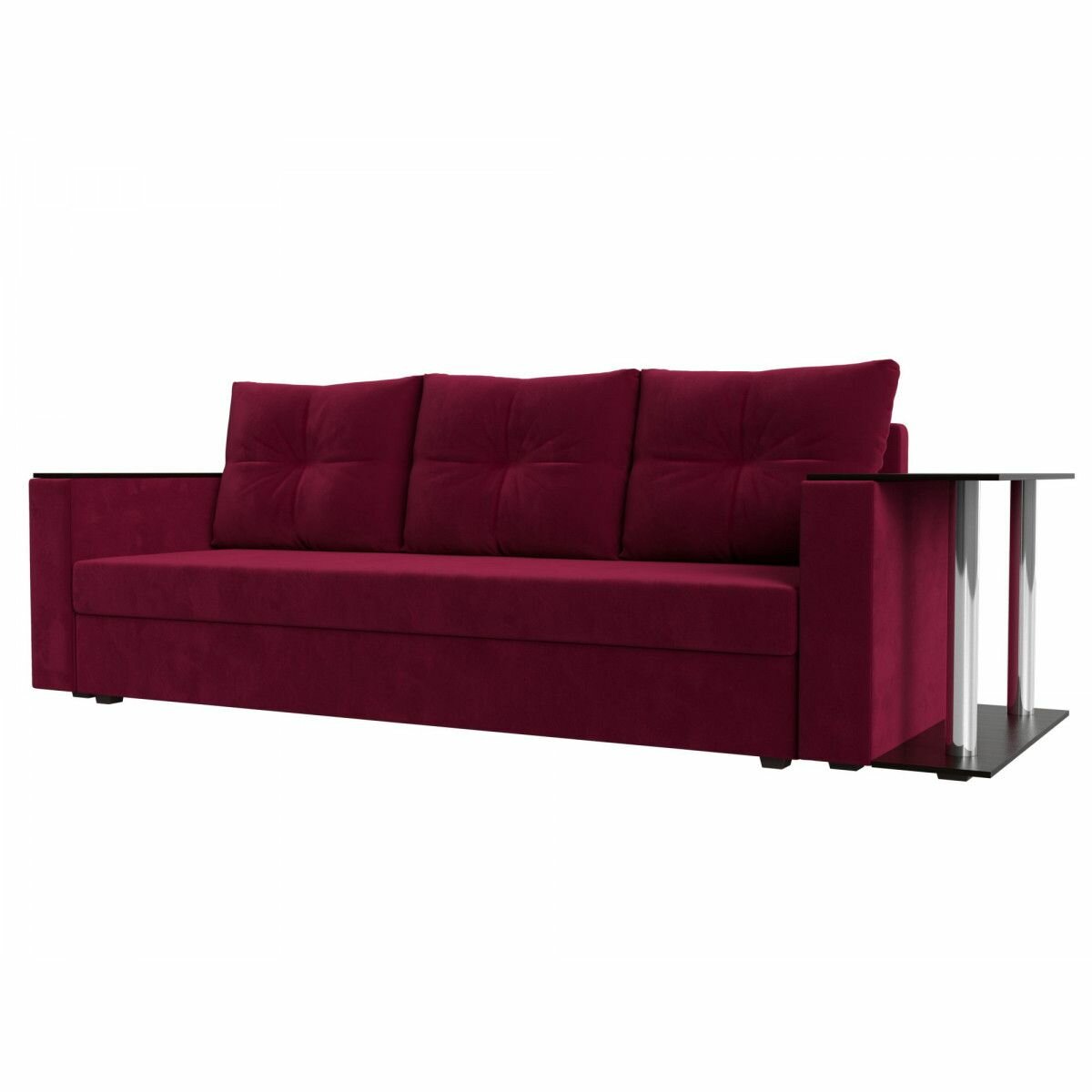 Диван прямой Атланта Хит со столом справа, Микровельвет, Модель 112479R