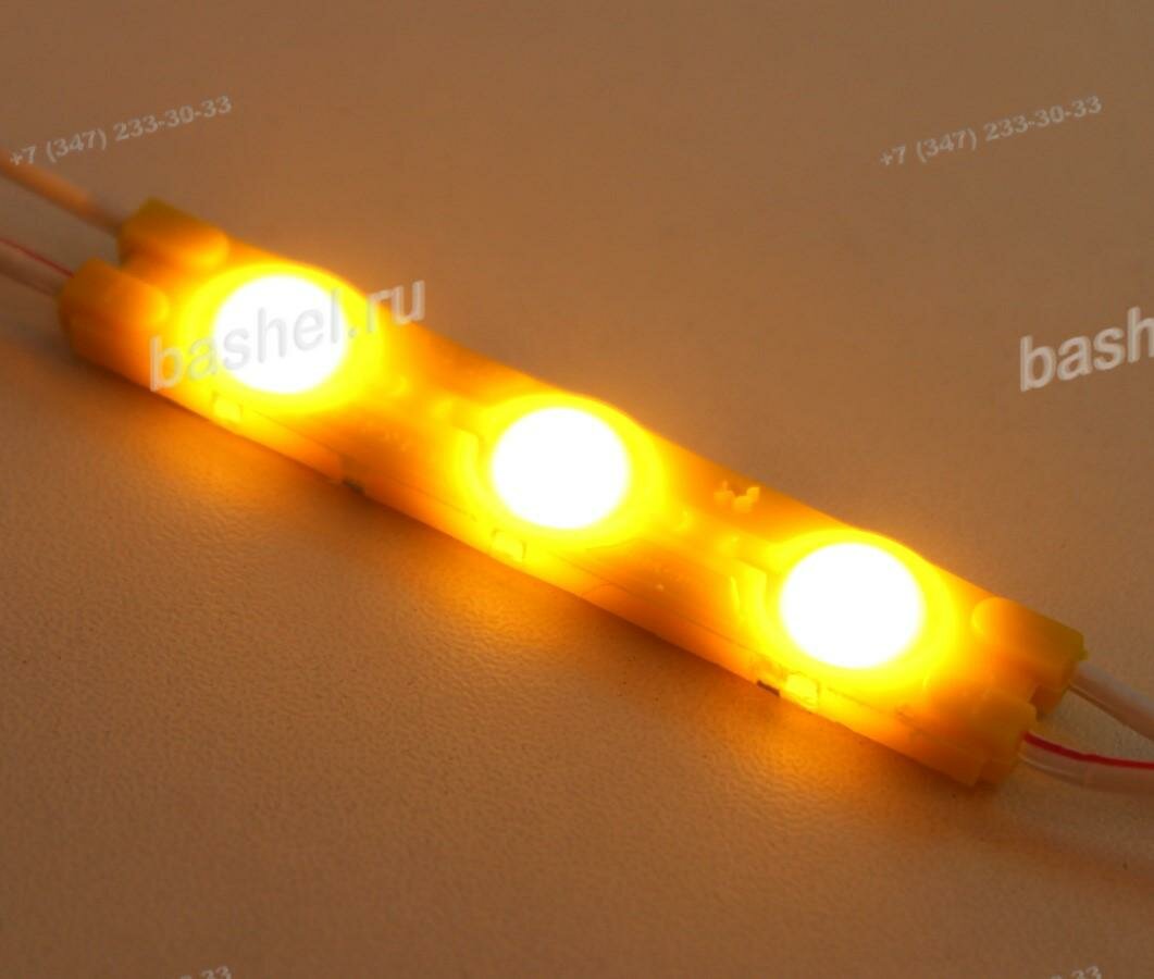 LED modul PCB-12-6011-3SMD-IP68-Y Yellow 125Lm 1.5W (72x17x10mm), Модуль светодиодный