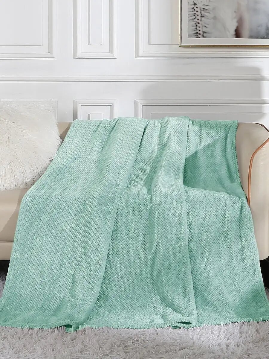 Плед 200х220 Покрывало37 легкий тонкий пушистый на диван и кровать евро