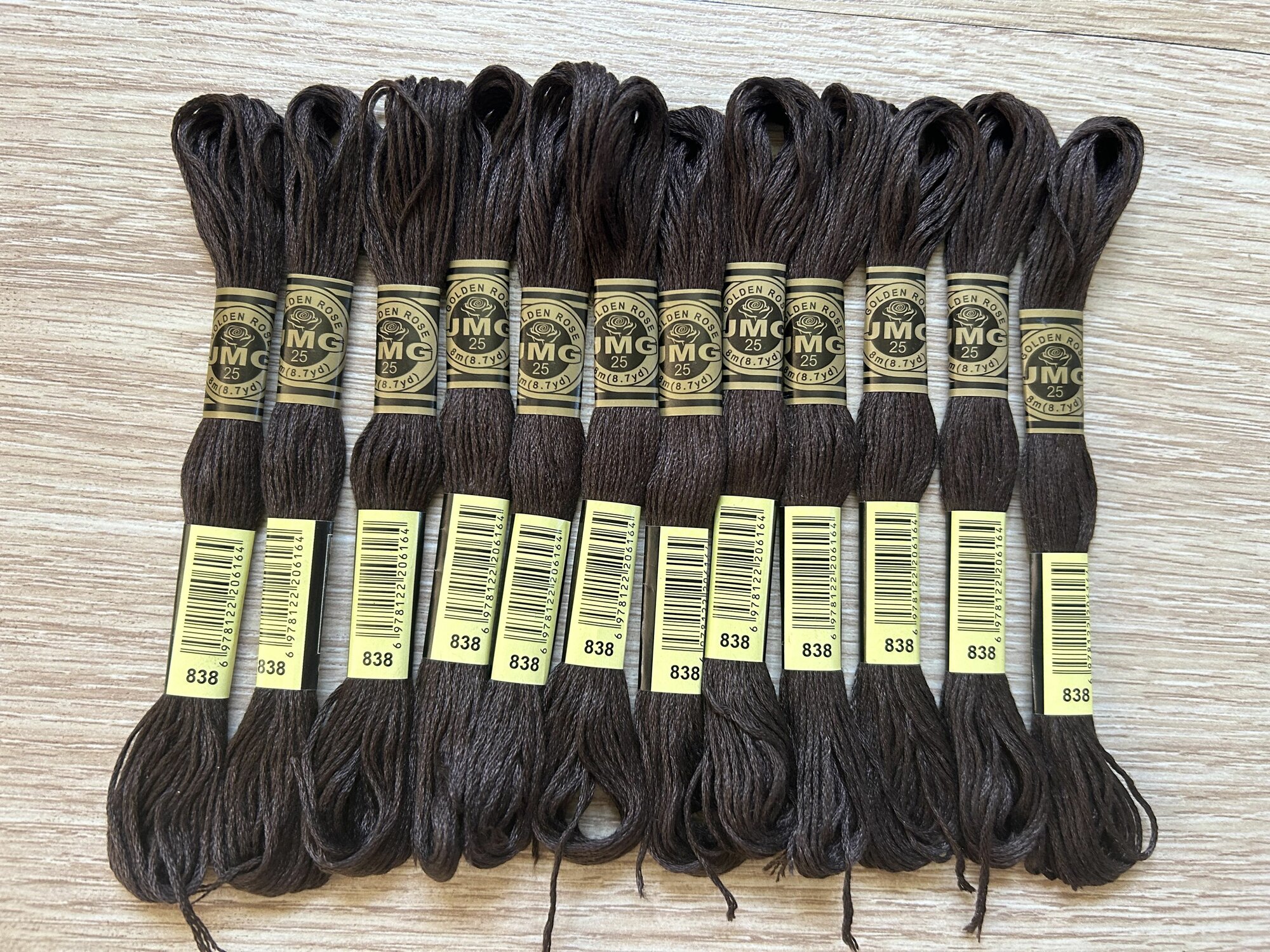 Нитки для вышивания JMC мулине (150-3866) 100% полиэфир 12 штук x 8 м