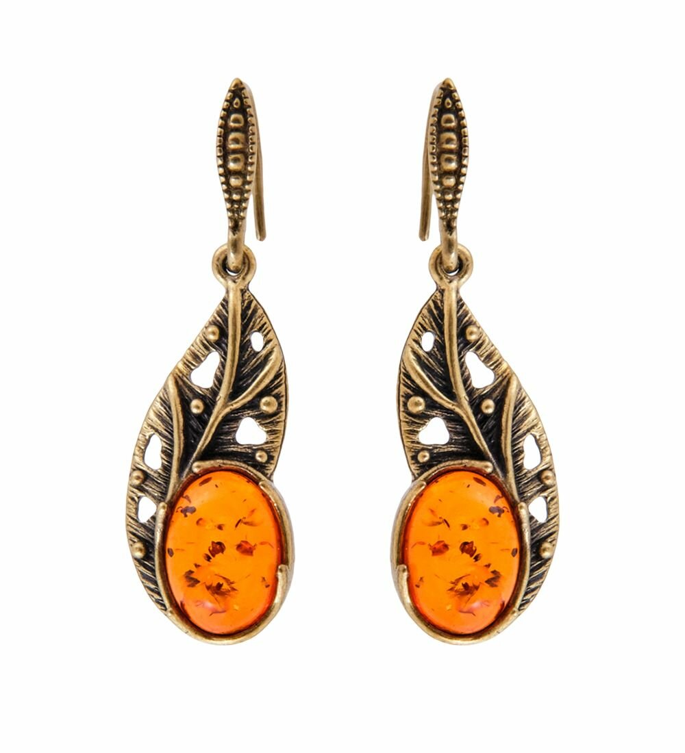 Серьги, янтарь