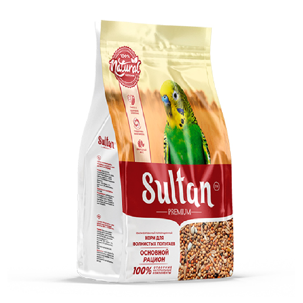 Sultan Premium Корм для волнистых попугаев Основной рацион 500г