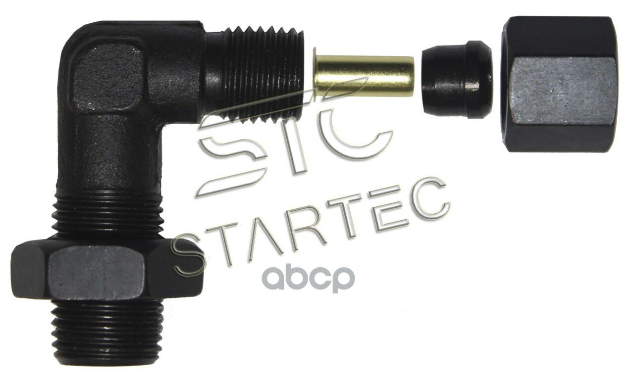Соединитель трубки ПВХ, полиамид d=8х1.0мм (наружная резьба) М22х1.5 угольник разб. металлический STAR STARTEC арт. INF.11. GL2208