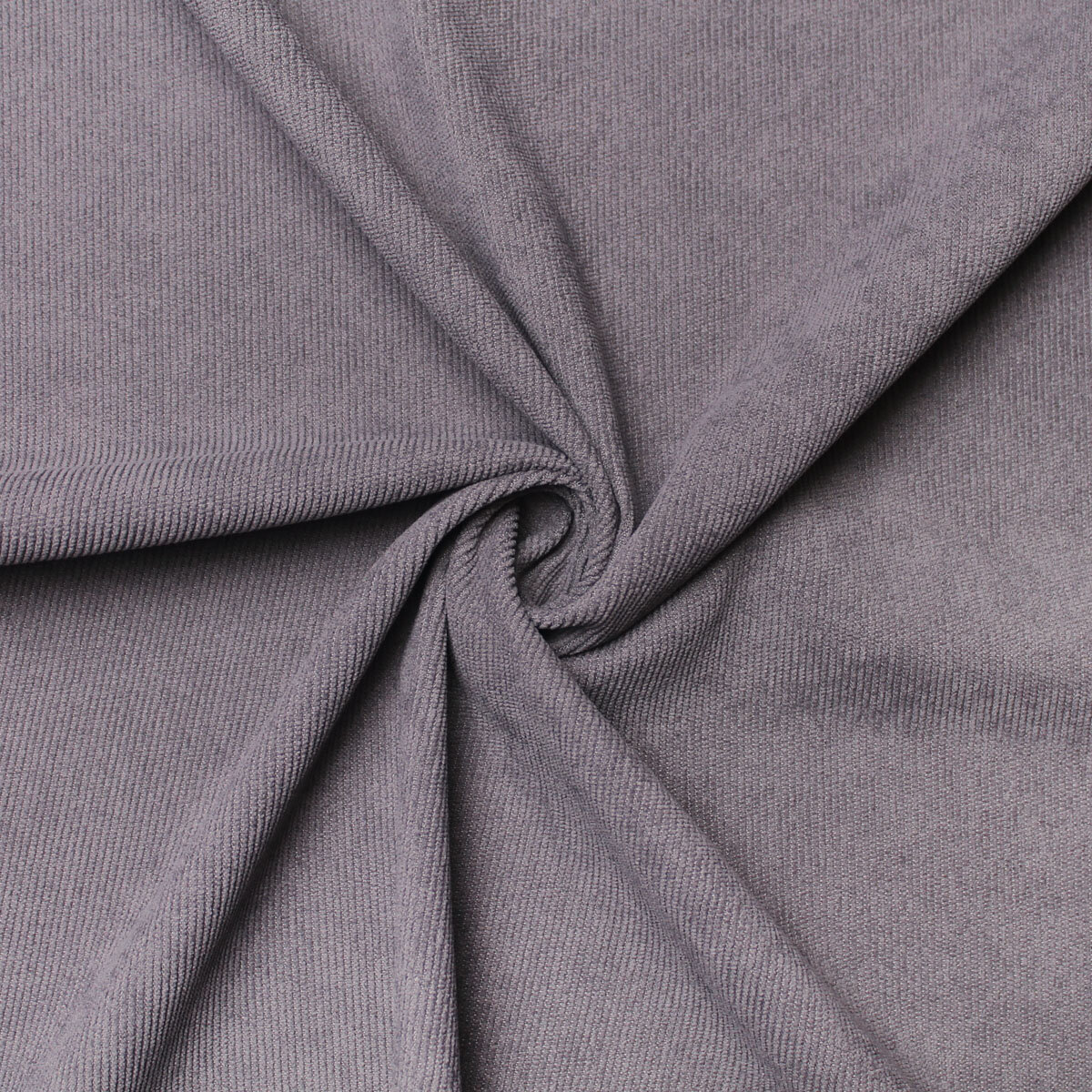 Плательный отрез вельвета 100x140см, серый, рельефный, матовый, полиэстер/эластан