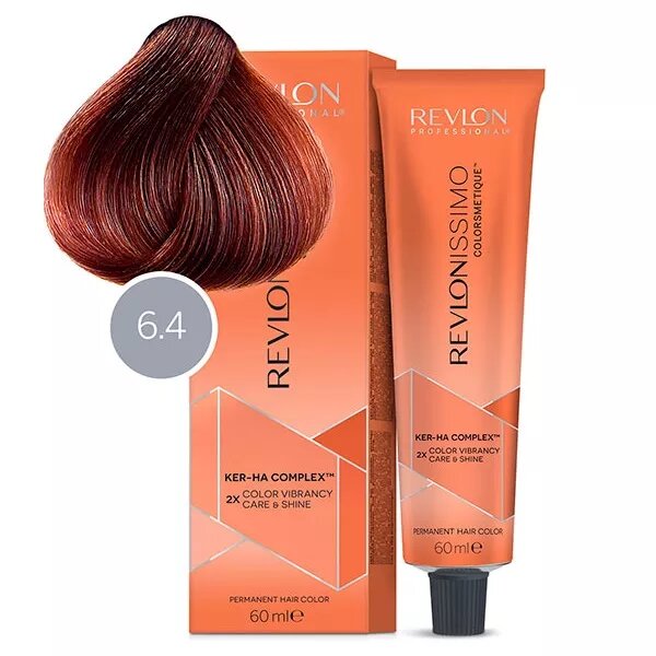 Краска для волос Revlon Professional Coloring Hair Revlonissimo Colorsmetique Care & Shine, Краситель с гиалуроновой кислотой перманентный. Перманентный Краситель с Гиалуроновой кислотой, Гарантия Результата Окрашивания + Уход за Волосами, 6.4