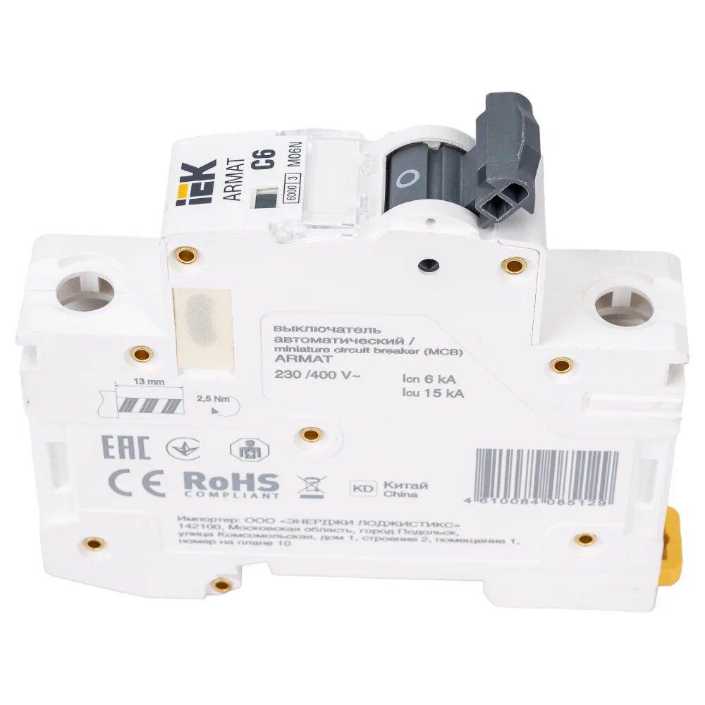 Автоматический выключатель IEK M06N 1P C 6А AR-M06N-1-C006