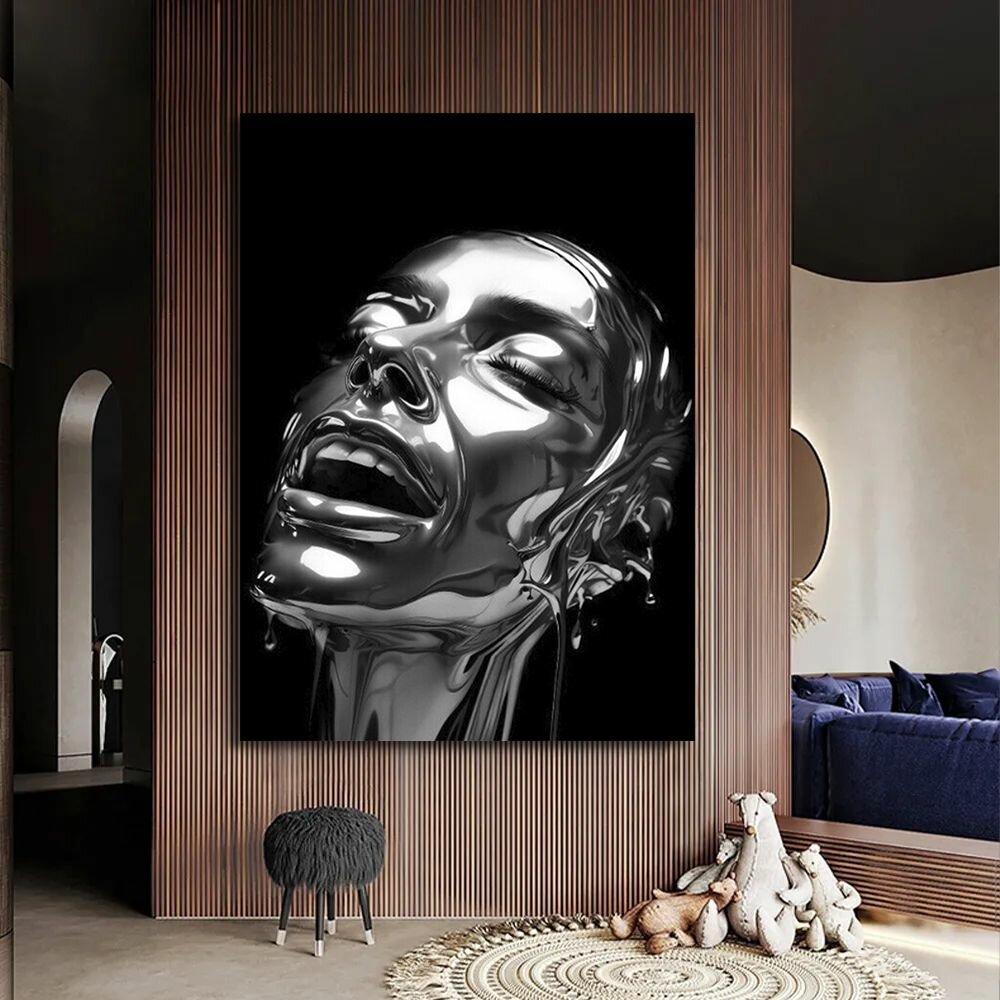 Картина "Лица серебряных людей", холст, на подрамнике, 20x30 см