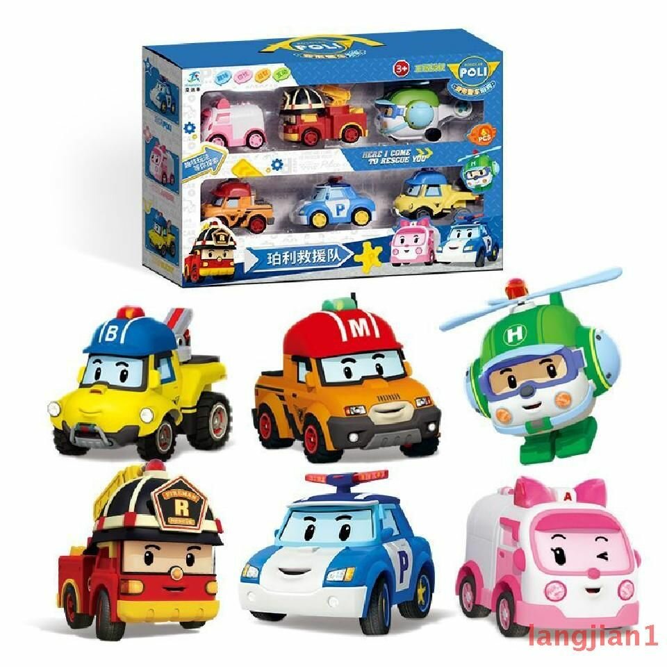 Набор машинок "Поли и его друзья", инерционные, длина 6 см, 6 шт