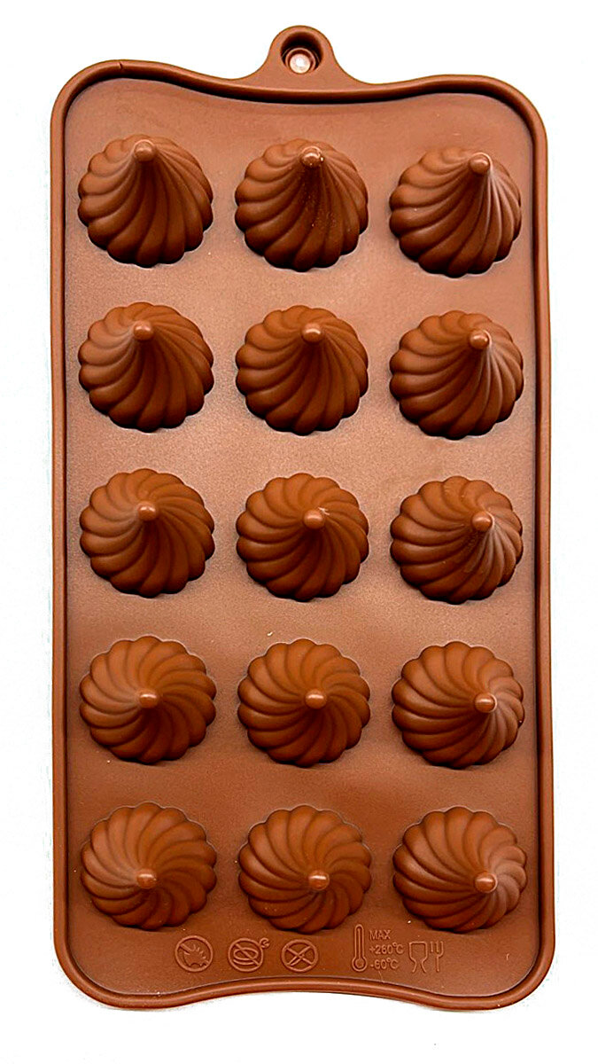 Форма силиконовая "Пирамида" для изготовления конфет 21 х 10,5 см, 15 ячеек