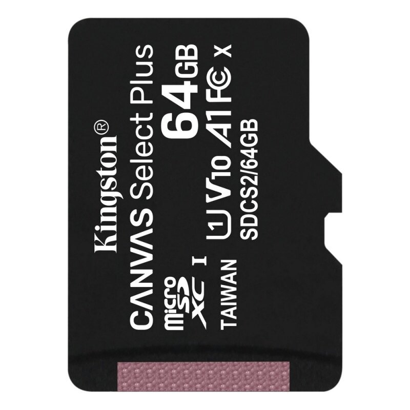 Карта памяти Kingston Canvas Select Plus microSDXC UHS-I, 64 гб (SDCS2/64GBSP)