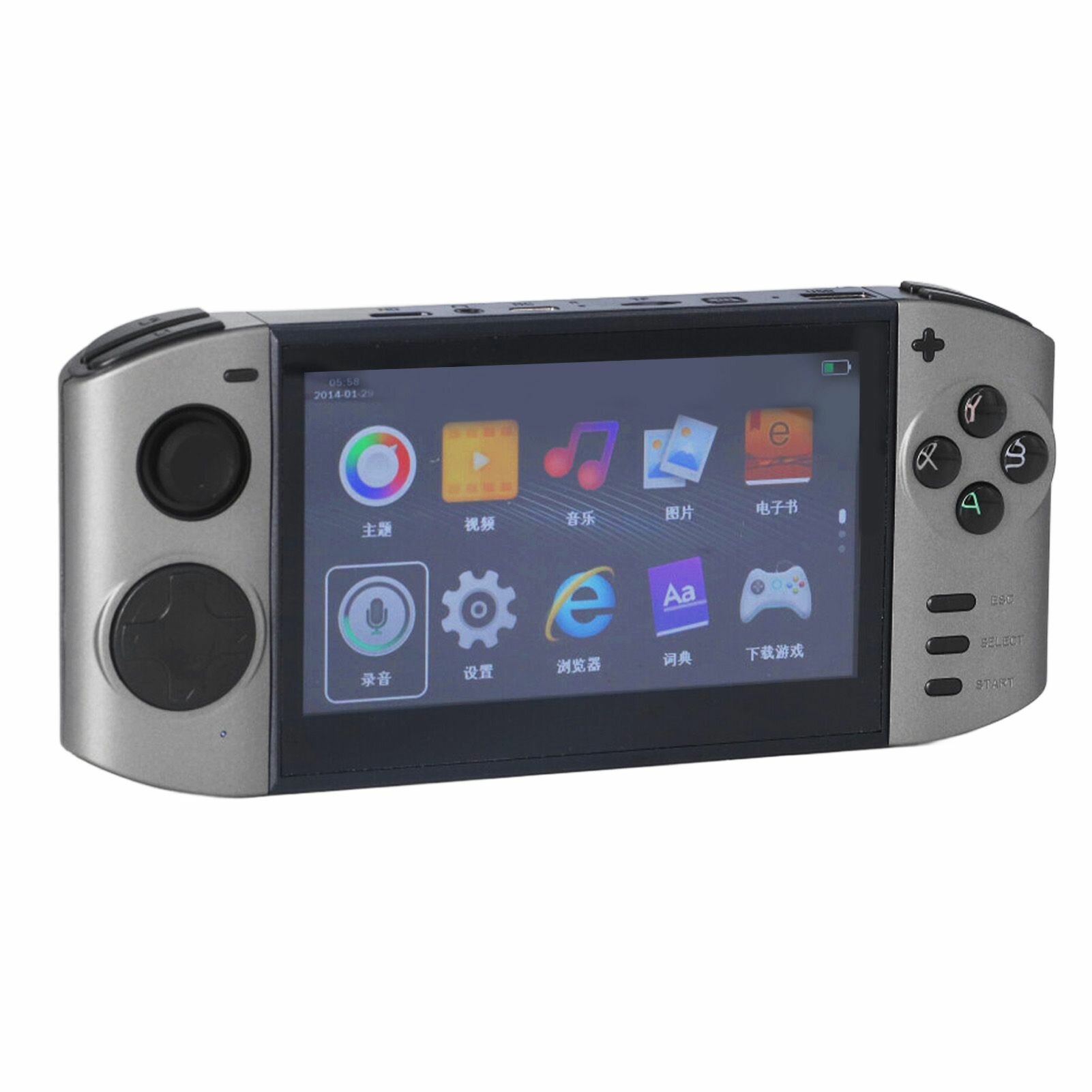 Портативная игровая консоль с экраном 5.1 дюйма для детей, перезаряжаемая, множество игр, 8Гб памяти