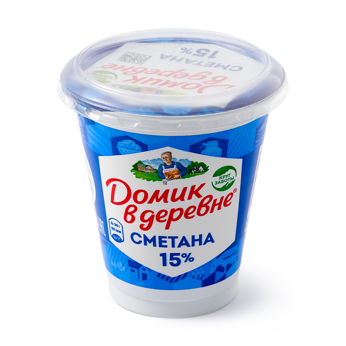 Сметана "Домик в деревне", 15%, без заменителя молочного жира, 300 г