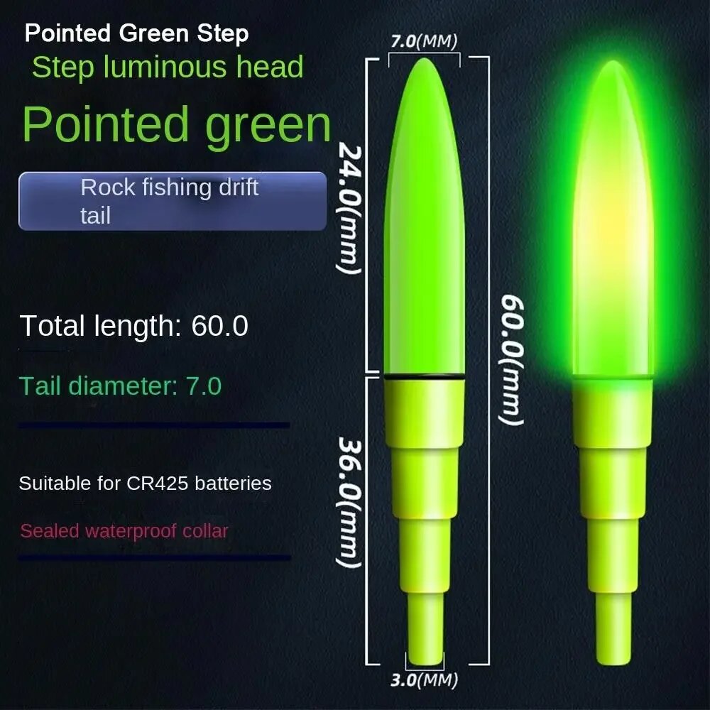 Светодиодный поплавок Pointed Green Step 60.0 мм
