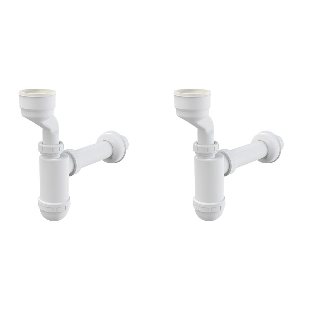 Сифон для писсуара 50х32 мм без выпуска белый (2 шт.)