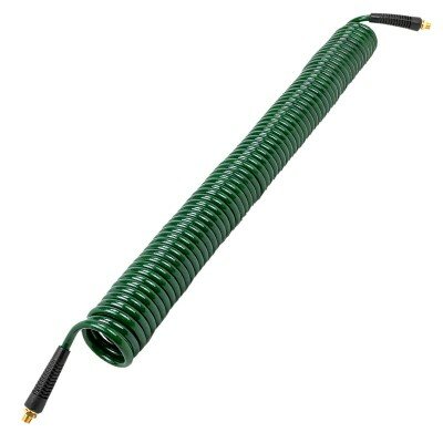 Шланг витой полиуретановый 8мм х 12мм х 15м с резьбовыми наконечниками 1/4" (max давление 15бар, рабочая t от -20 до +60 С) RockFORCE