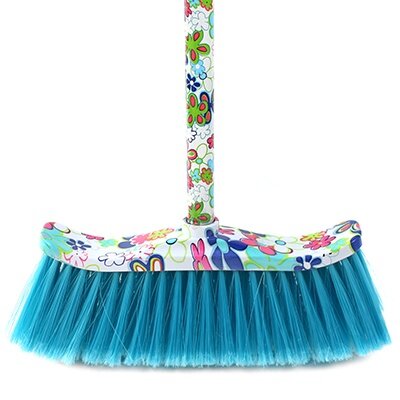 Щетка для пола КНР "Цветик семицветик" 25х4,5 см, с металлической рукояткой (3654/365A)