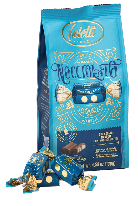 Конфеты FELETTI шоколадные Gianduiotti Classico с фундуком в молочном шоколаде /пакет/ 150г1