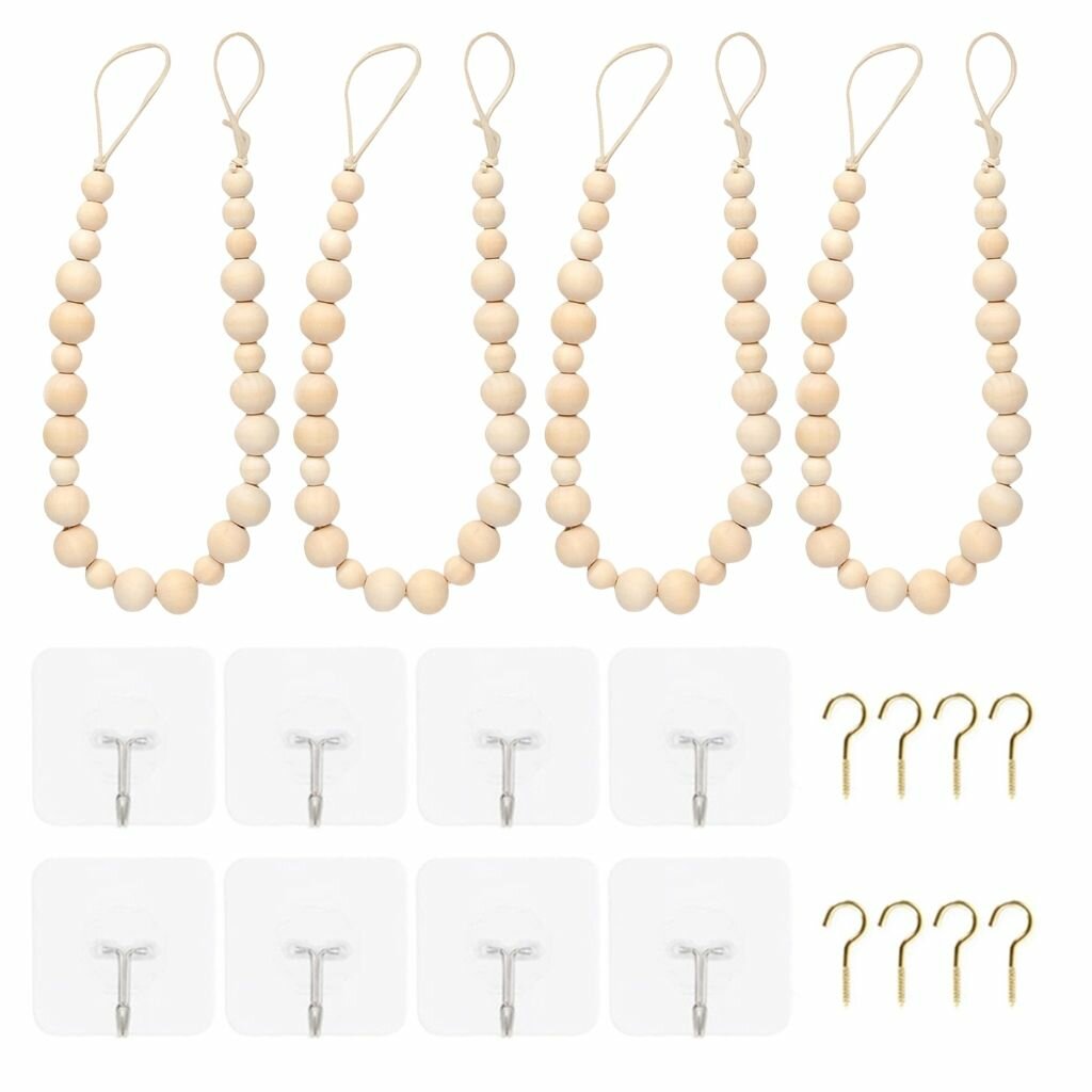 Набор из 4-х деревянных бусин для занавесок