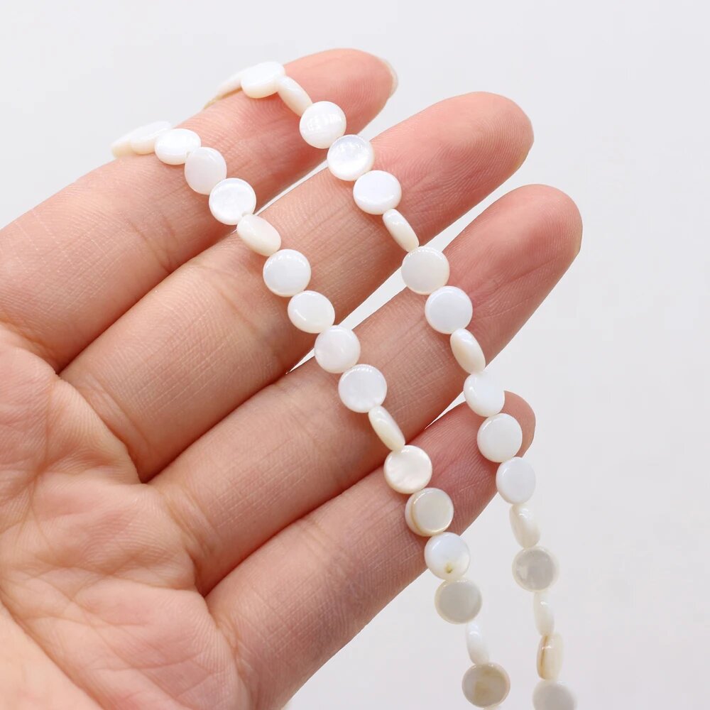 Бусины из натурального перламутра 14-12/10/9/8/6 мм 9 мм, white