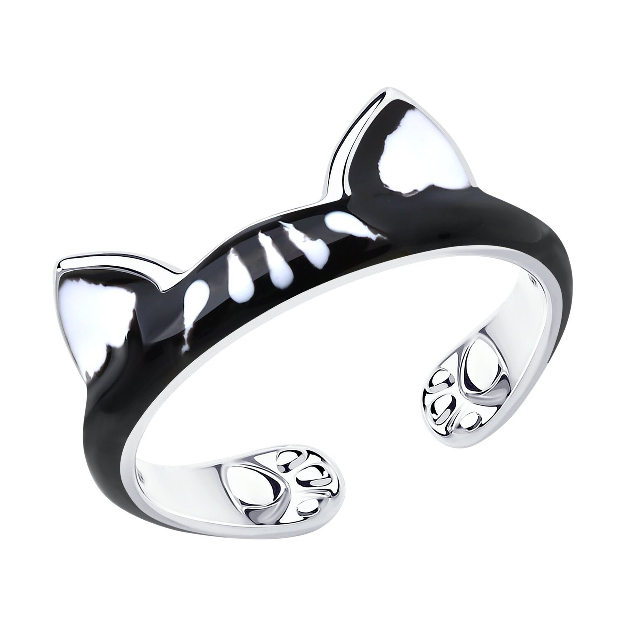 Кольцо, серебро, 925 проба, родирование, эмаль