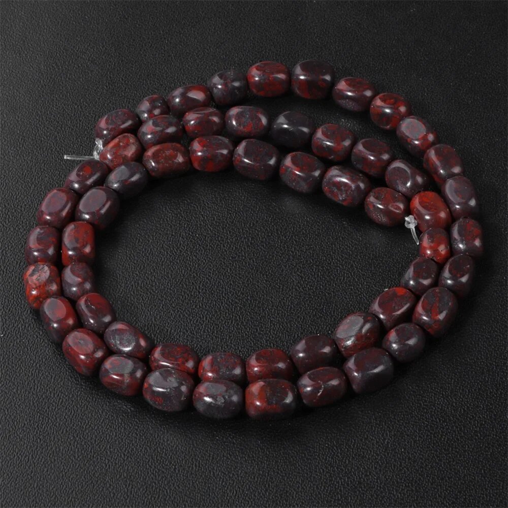Бусины из кровавика, 4 Bloodstone, 25-27 бусин