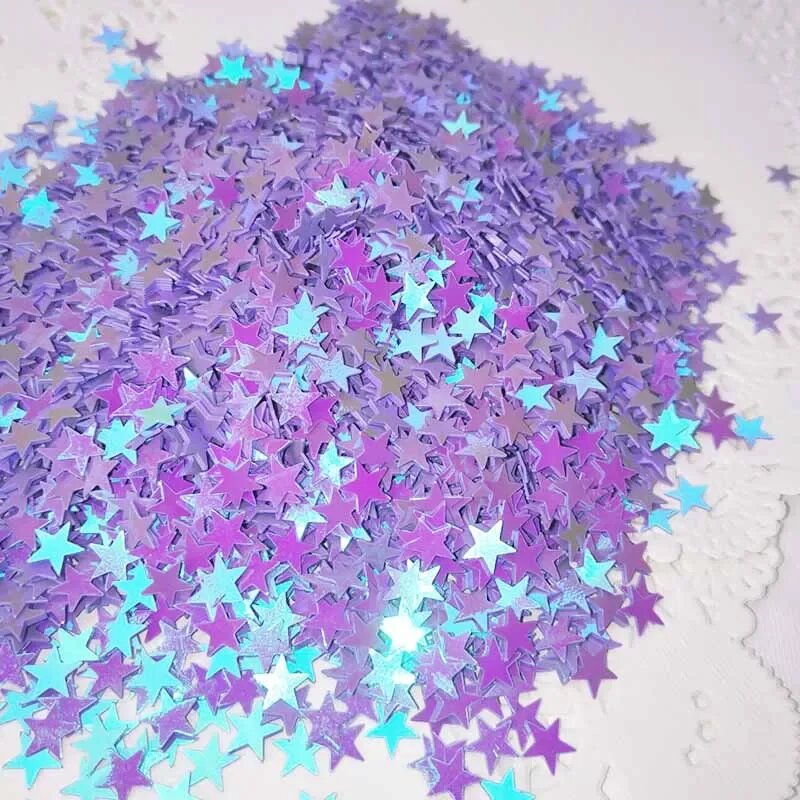 Конфетти звёздочки для праздника 20г Сиреневый, purple confetti
