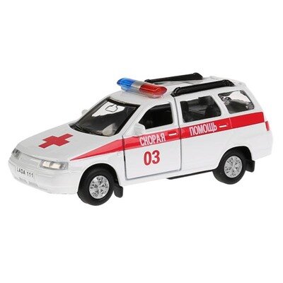 Модель машины Технопарк Lada 2111, Скорая помощь, инерционная SB-16-67-A-WB