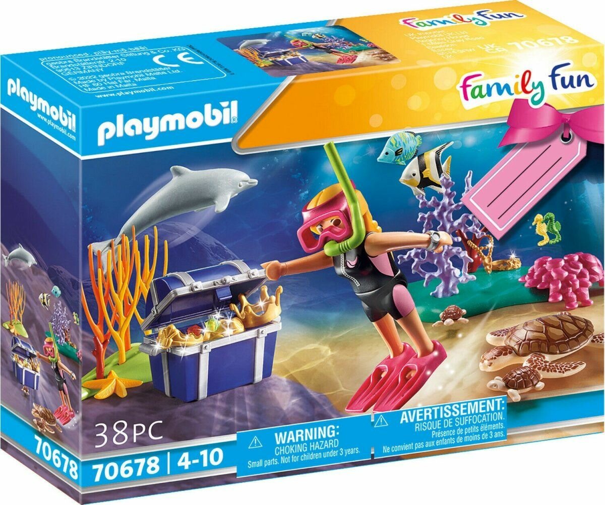 Конструктор Playmobil Family Fun - Подарочный набор Аквалангист - охотник за сокровищами - Плеймобиль 70678