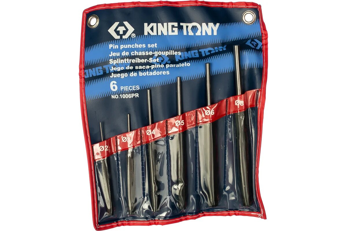 KING TONY 1006PR Набор выколоток 6 предметов для монтажа, ремонта и слесарных работ