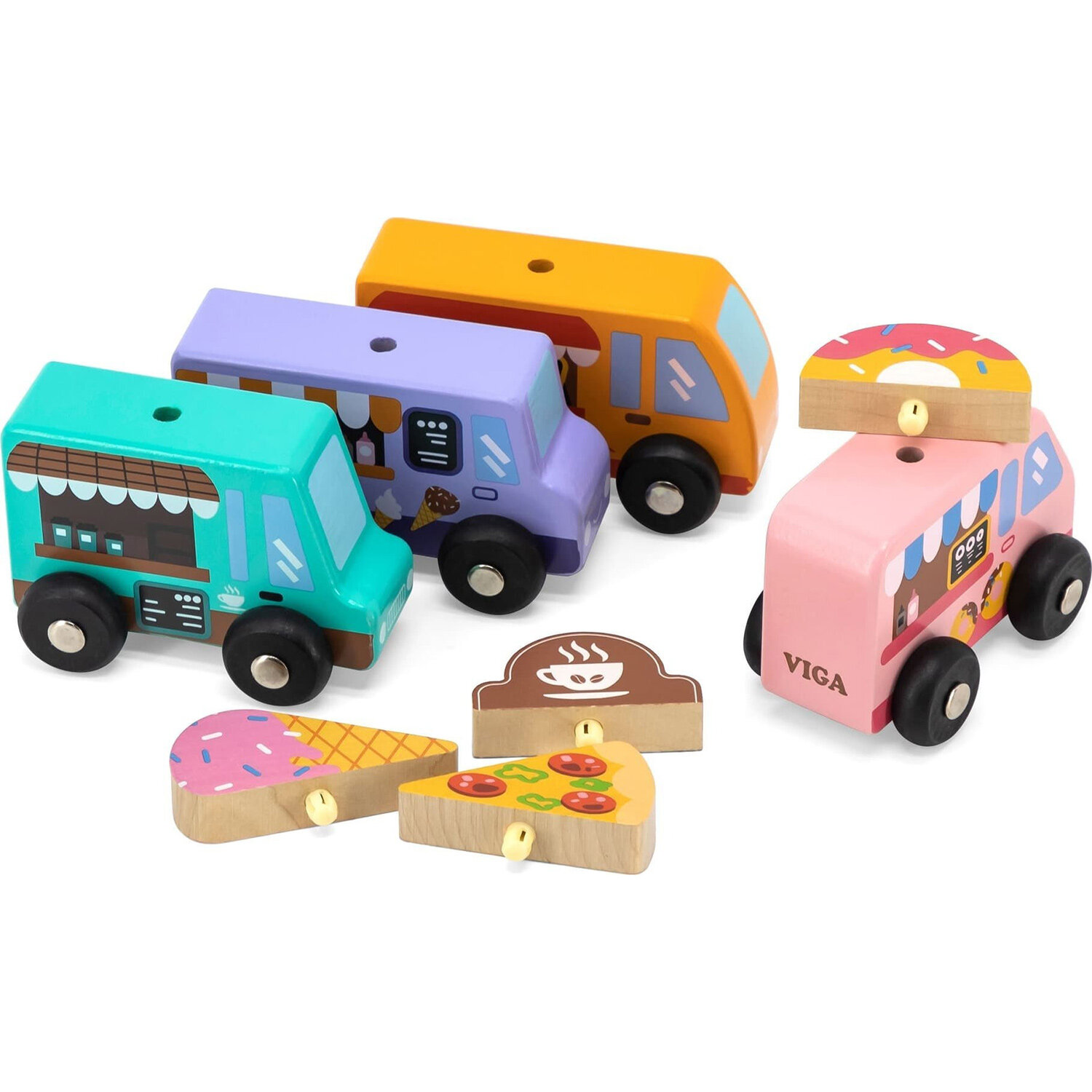 Набор машин Viga Десерт, 4 шт, в блистере 44661