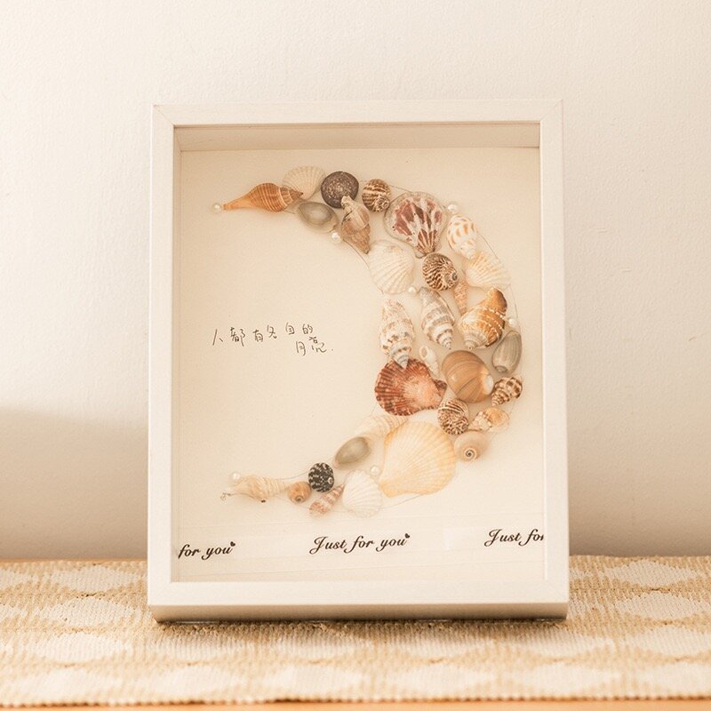Полая трехмерная фоторамка из сушеных цветов диаметром 3 см, декоративная фоторамка из ракушки и раковины своими руками (101 мм * 152 мм)