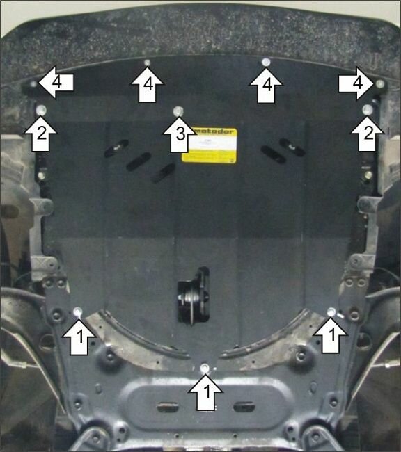 Защита картера двигателя, КПП (2 мм, сталь) для Nissan Qashqai 2014-2015 Motodor.01453