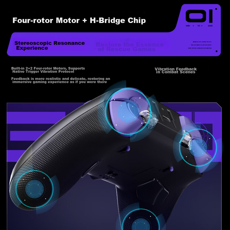 Беспроводной геймпад ThundeRobot G80 Flagship Edition с нативной вибрацией триггеров, регулируемым усилием джойстика и