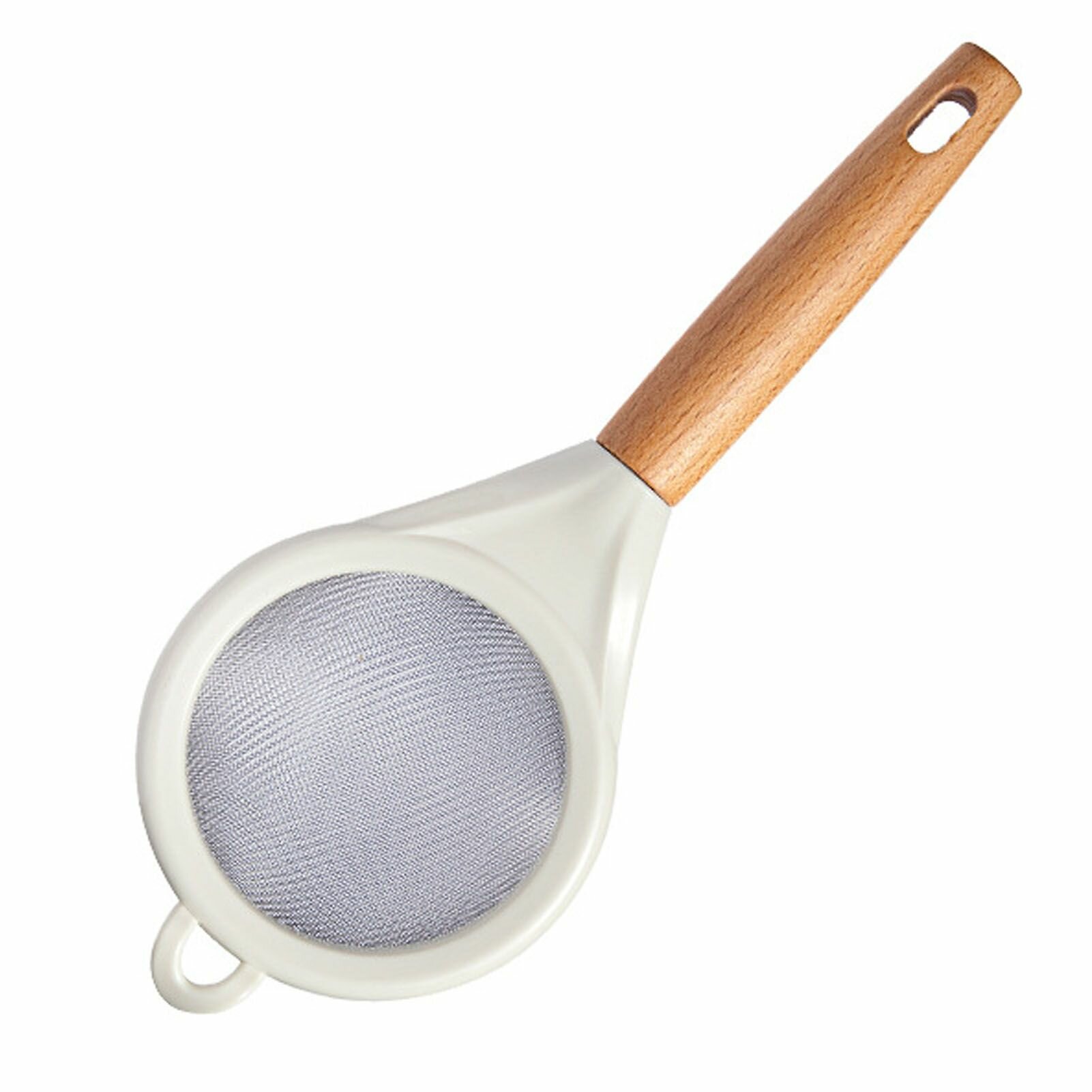 Сито для муки с мелкой сеткой и деревянной ручкой, кухонное сито для просеивания муки, сахарной пудры и процеживания соусов