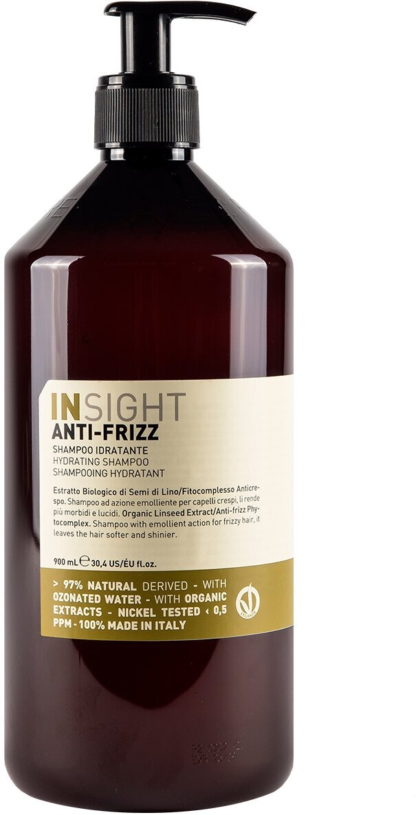 Шампунь разглаживающий для непослушных волос Insight Anti-Frizz Hydrating Shampoo, 900 мл