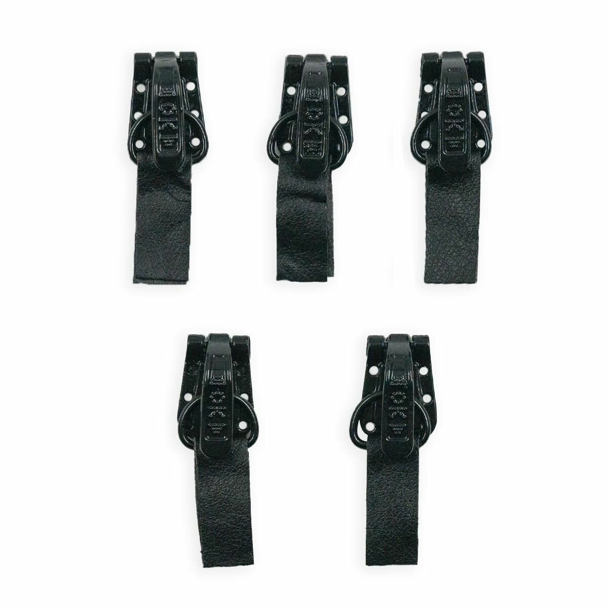 Крючок шубный айрис черный, 100 шт, металл/искусственная кожа (PQ5201)