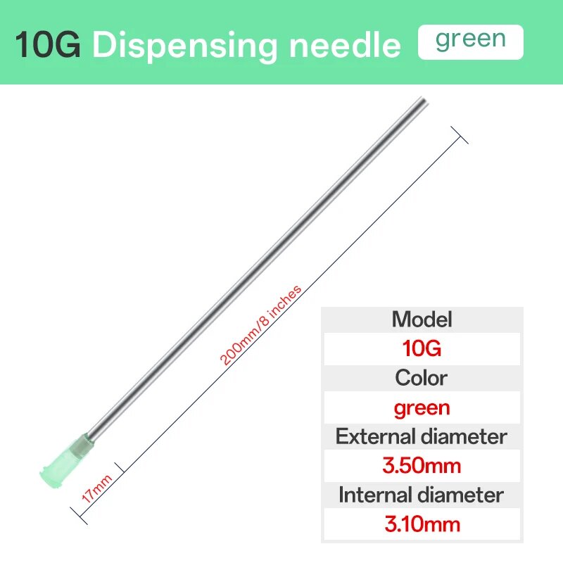 Наборы распределительных игл из нержавеющей стали для клея 10 шт. 10G 10Pcs