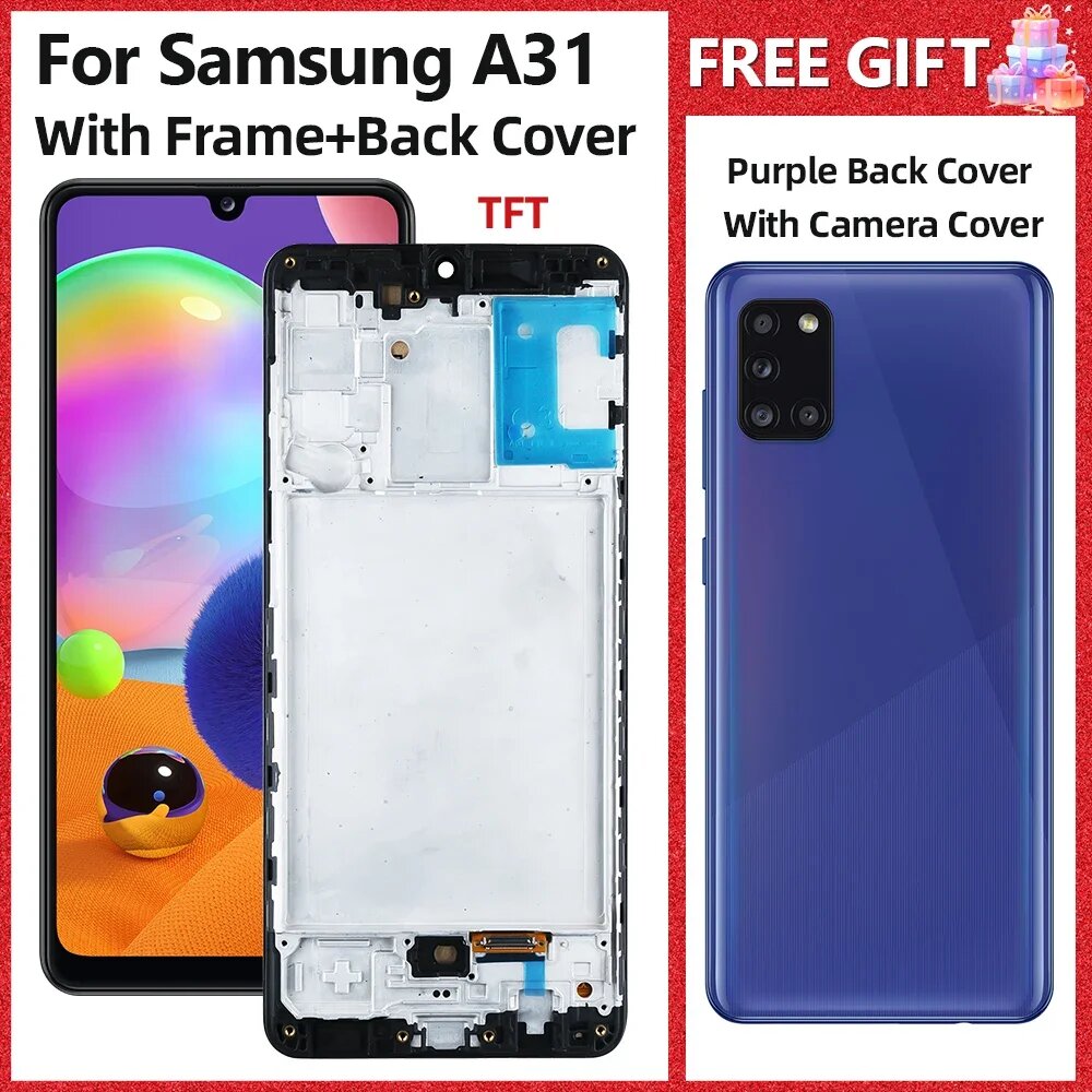 6,4 'для Super LCD для Samsung A31 A315 ЖК-дисплей с цифровым преобразователем сенсорного экрана для Samsung A31 A315, запасные части для дисплея