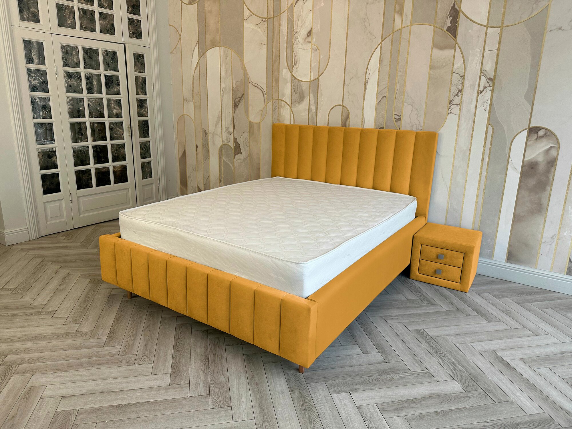 Кровать 160х200 с подъемным механизмом двуспальная "Ницца" с ортопедическим основанием