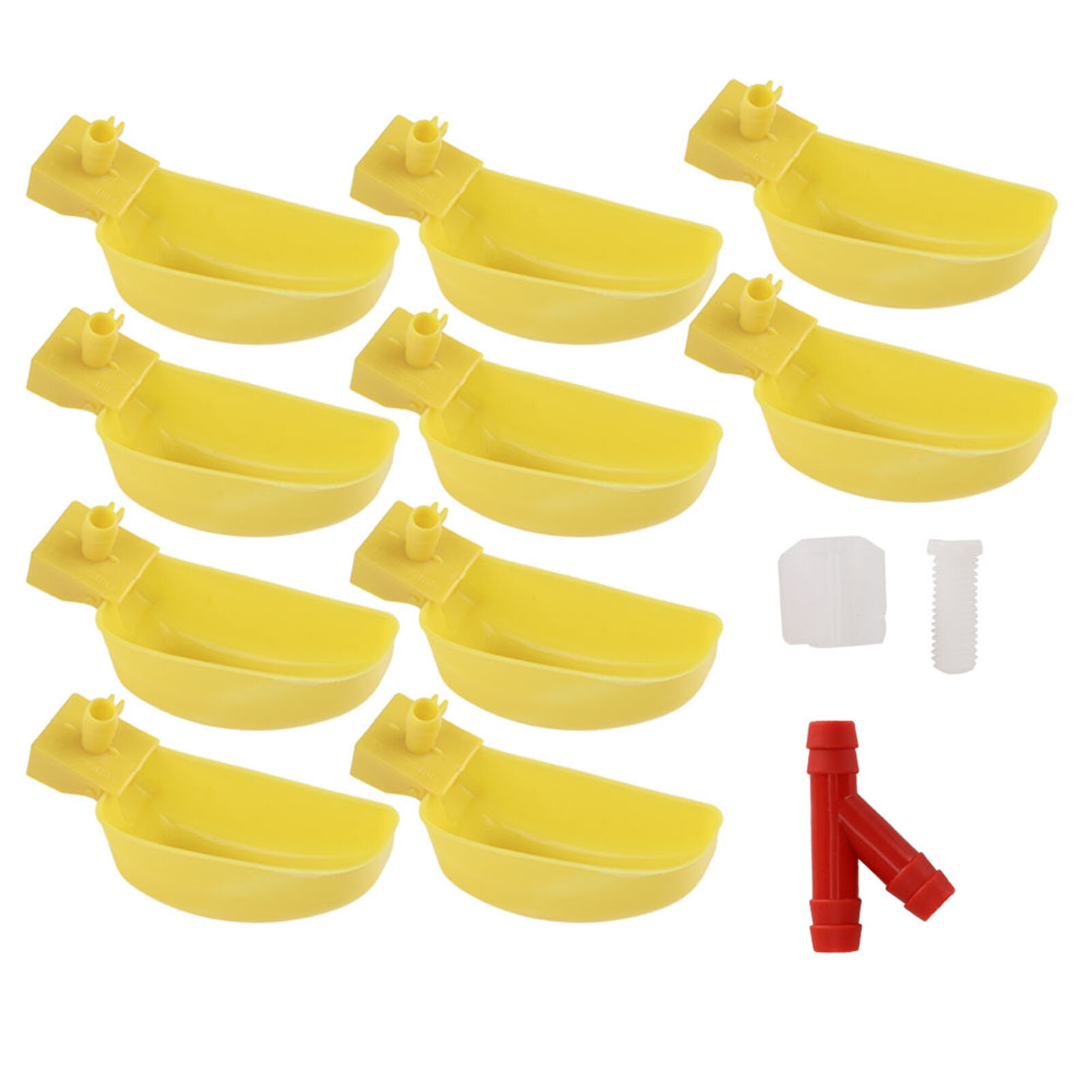 10 шт. автоматические поилки, желтые поилки, чаша для перепелов, кур, птиц, большой размер, правый