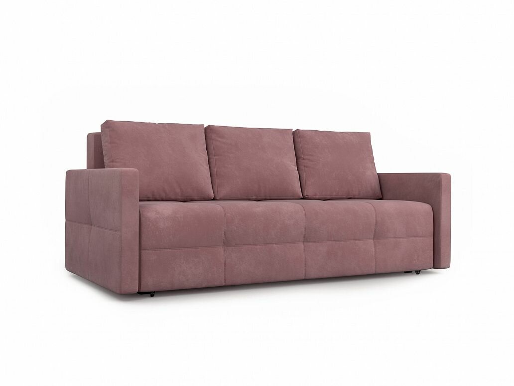 Meblevka Диван раскладной прямой Марсель 2 / Диван-кровать еврокнижка Марсель 2, 216х85х102, велюр розовый