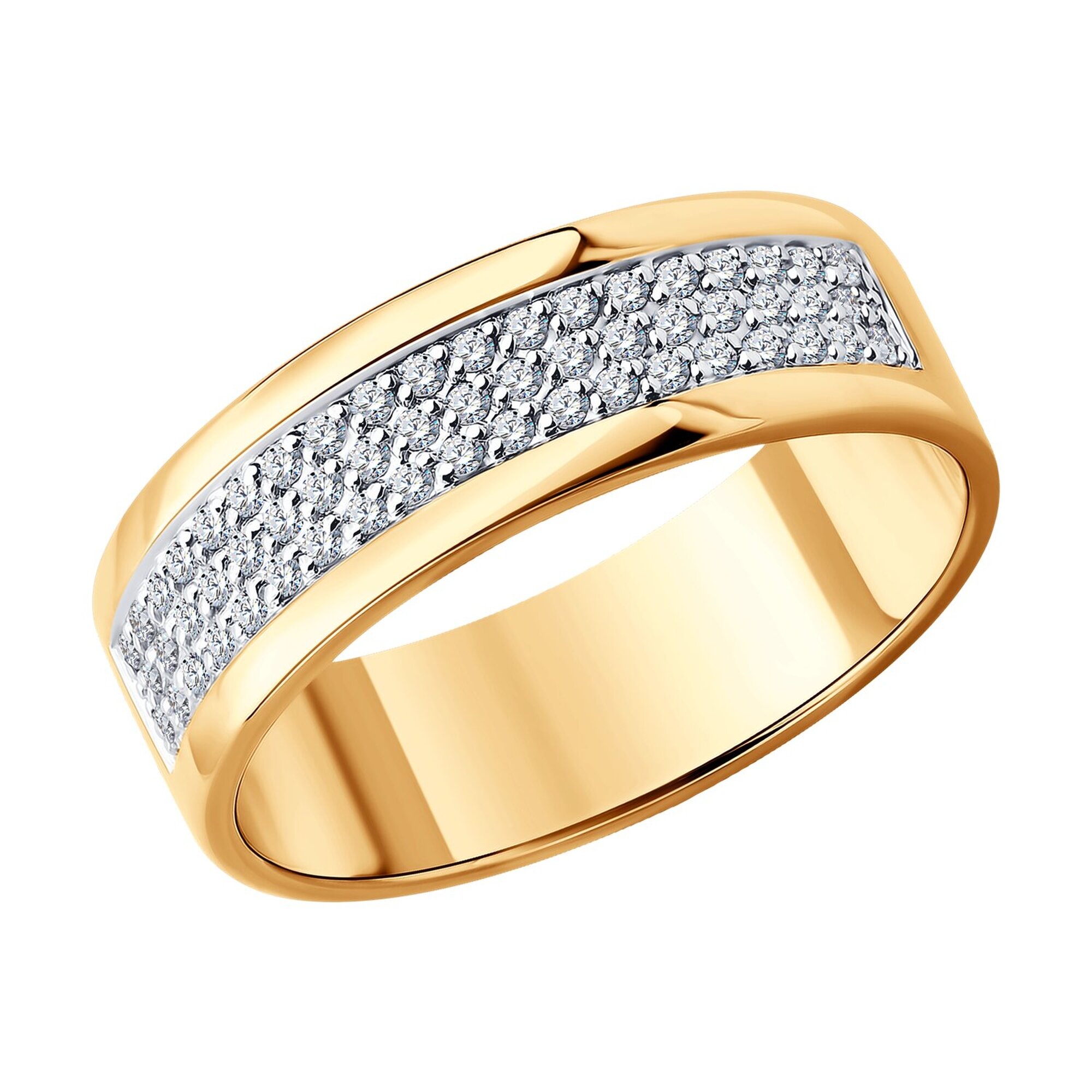 Кольцо, красное золото, 585 проба, бриллиант