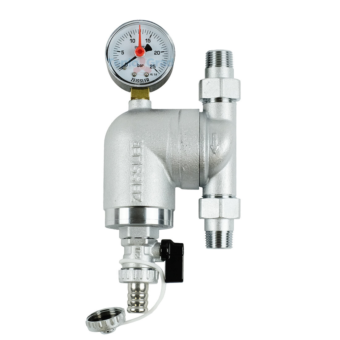 Фильтр 1/2" с поворотным соединением, с манометром ZEISSLER ZSf.303.0104N