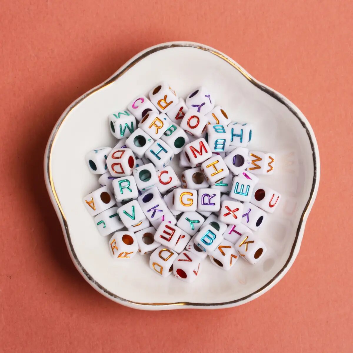 6 мм 30 шт./компл. акриловые квадратные буквы свободные бусины DIY браслет ожерелье материалы аксессуары для изготовления ювелирных изделий