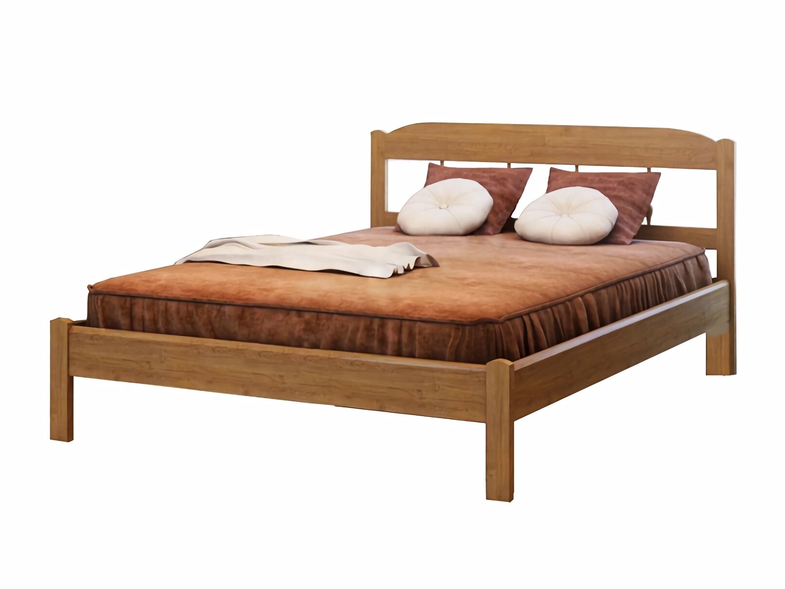 Кровать для дачи деревянная 200х200 см из массива сосны двуспальная Сосновый Дом