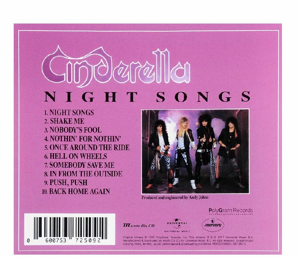 Cinderella. Night Songs (CD) (Компакт-диск) — фото 1