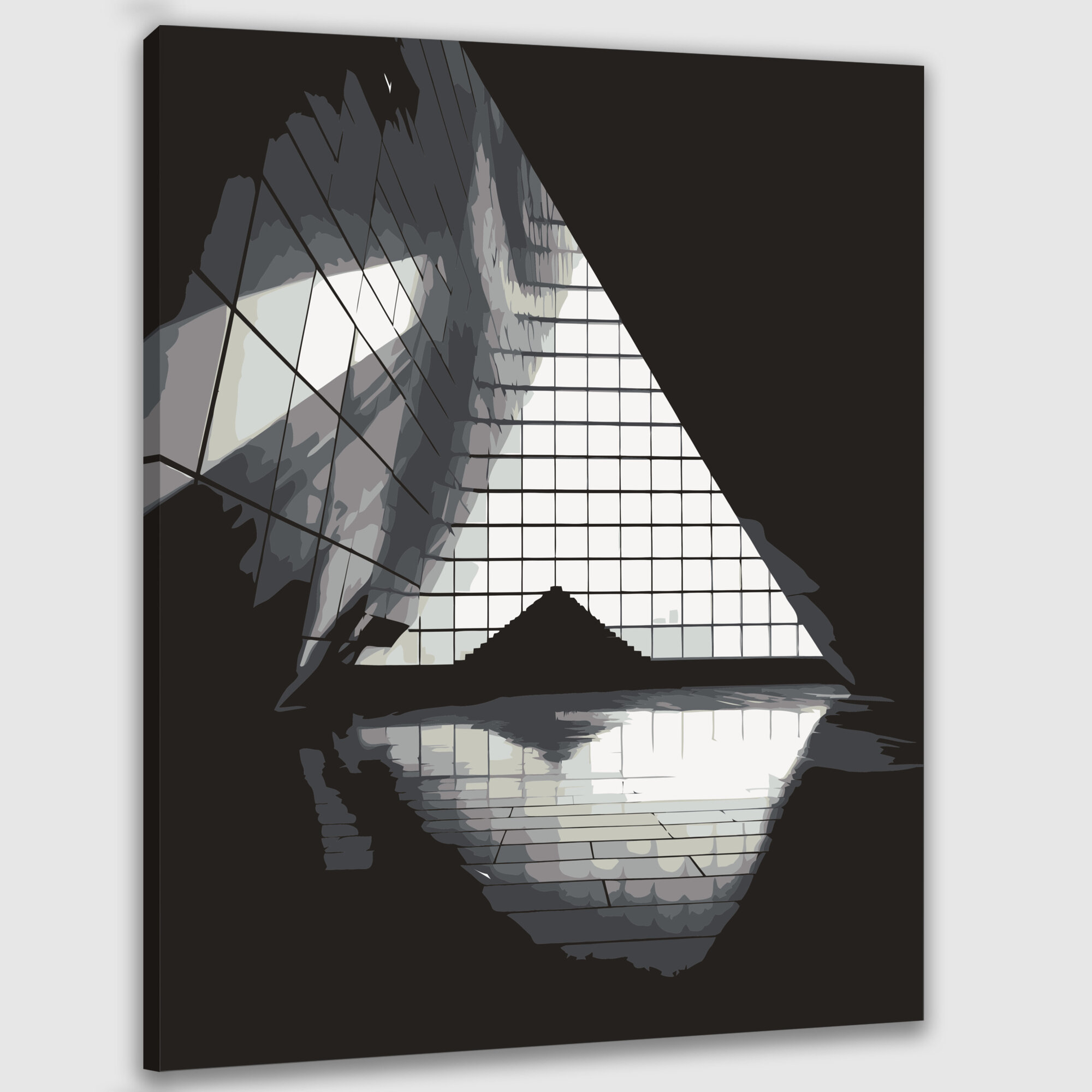 Картина по номерам 40x50 см, фотография, архитектура, современное здание, плавные линии, геометрические формы, узоры